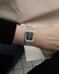 RUMTTON Black Mother of pearl women's Mesh band watch Silver